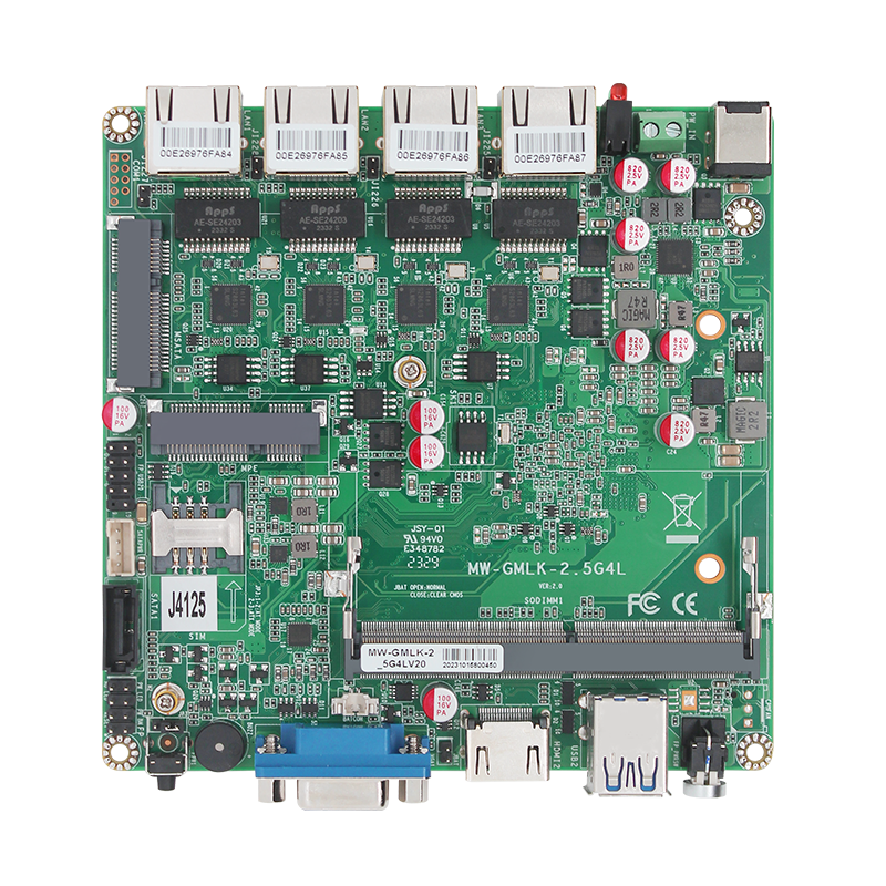 英特尔® J4105/J4205低功耗、高性能、高可靠性嵌入式嵌入式多网口NANO主板 - 铭微科技